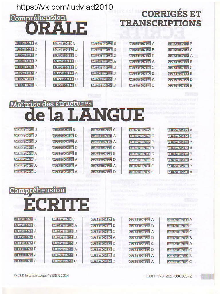 ABC TCF Corriges | PDF