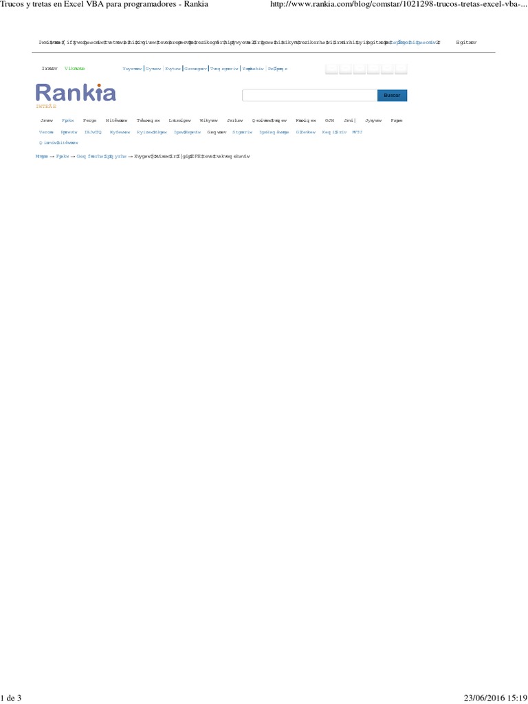 Trucos y Tretas en Excel VBA para Programadores - Rankia | PDF | Hoja ...