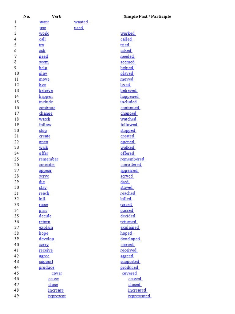 Verbs Past Tense | PDF | Grammatical Tense | Verb