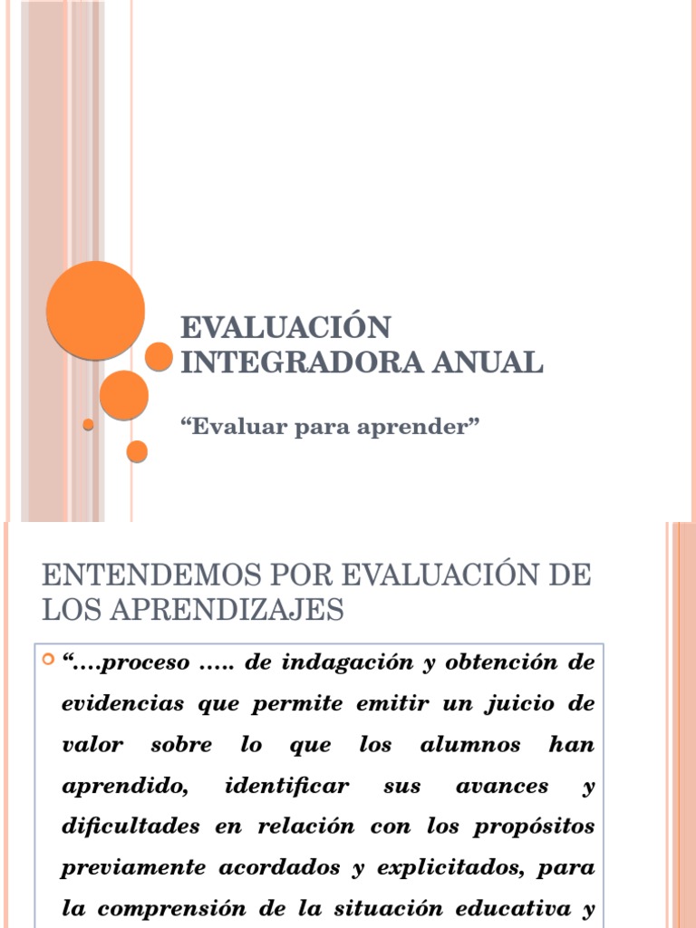 Evaluación Integradora Anual | PDF | Evaluación | Aprendizaje