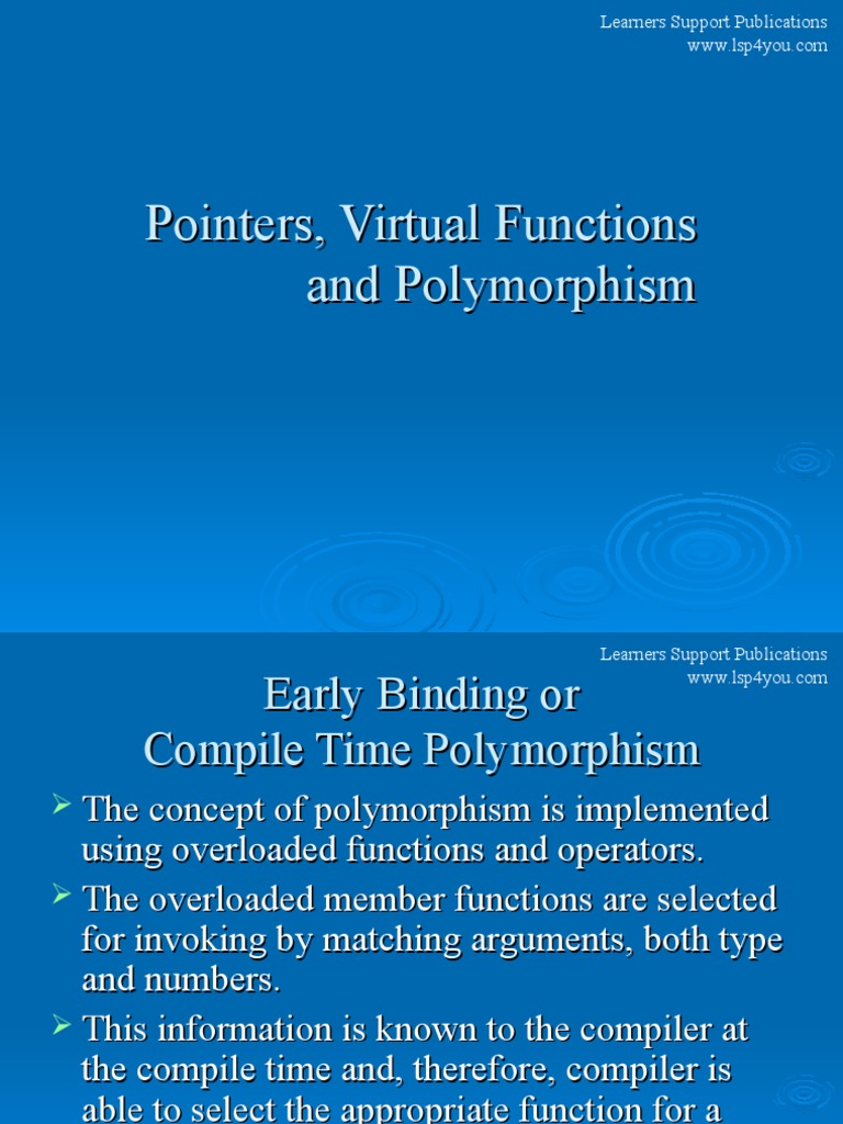 Polymorphism and Pointers in C++ | PDF | Pointer (Computer Programming) | Inheritance (Object ...