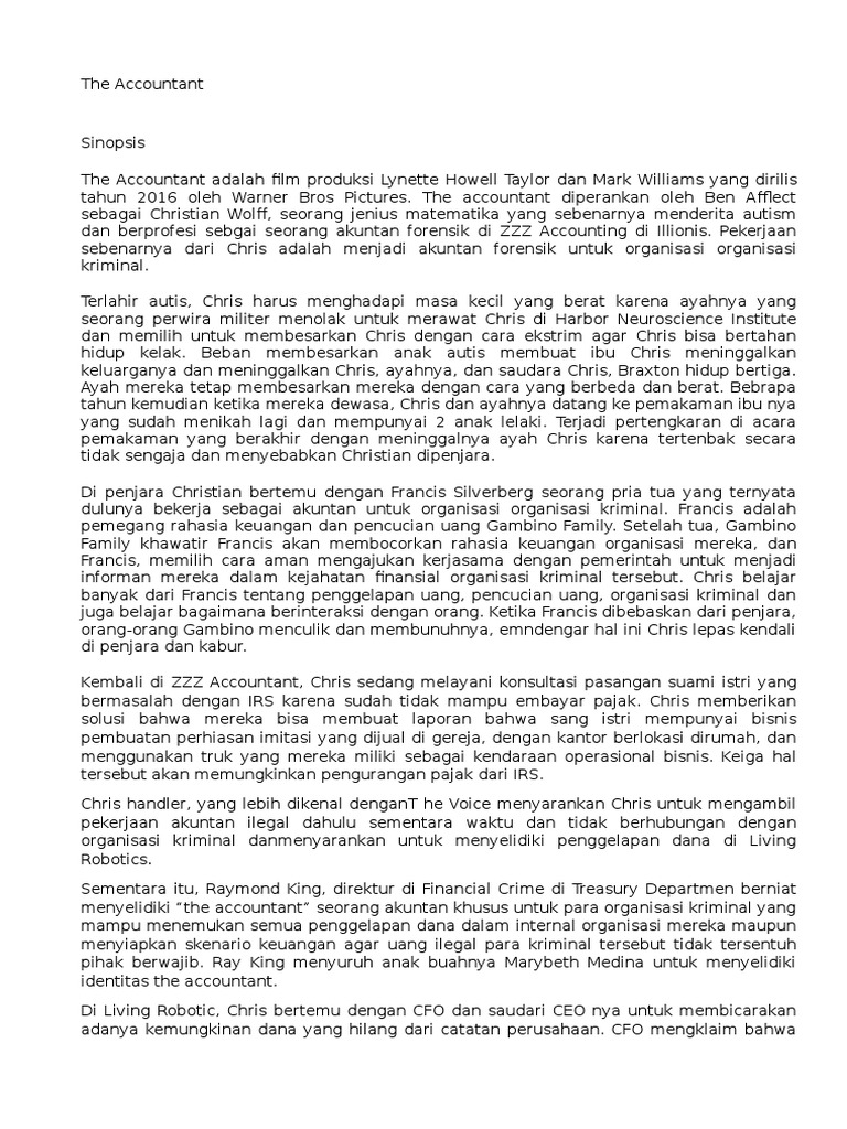 The Accountant Pendul | PDF