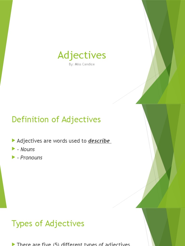 Adjectives Power Point 2 | PDF | Foreign Language Studies