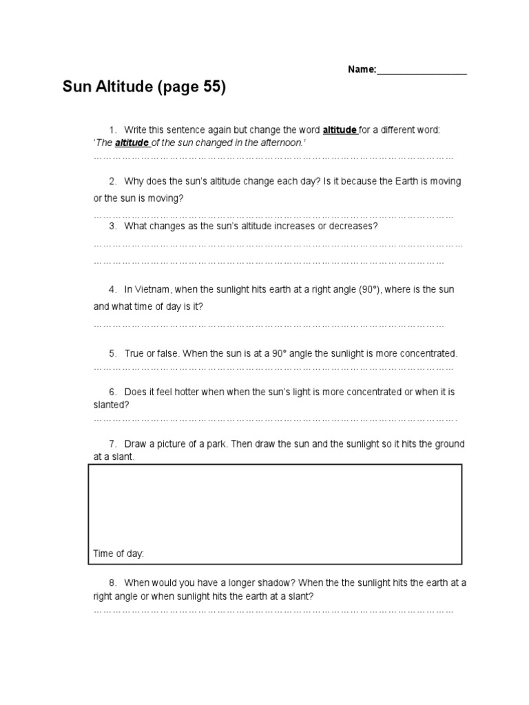 Understanding Sun Altitude Changes | PDF | History | Religion ...
