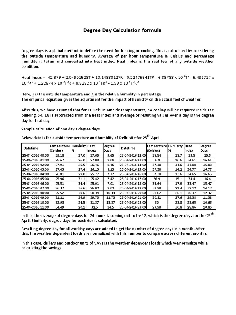 Degree Day Calculation Formula | PDF