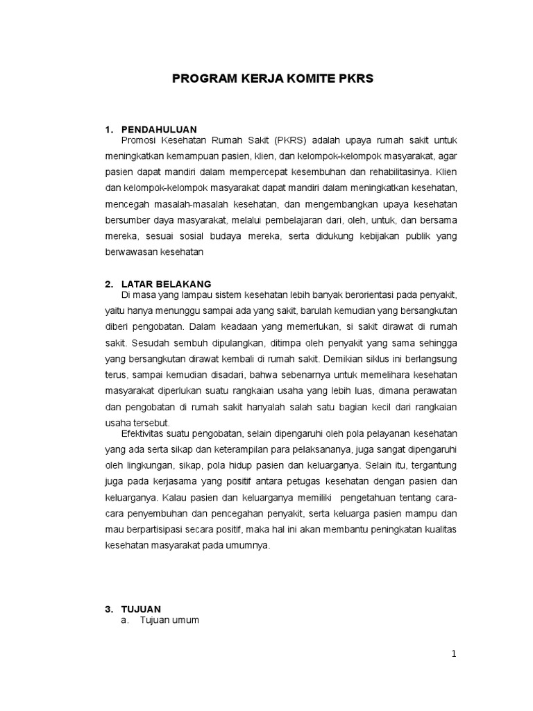 Program Kerja PKRS | PDF