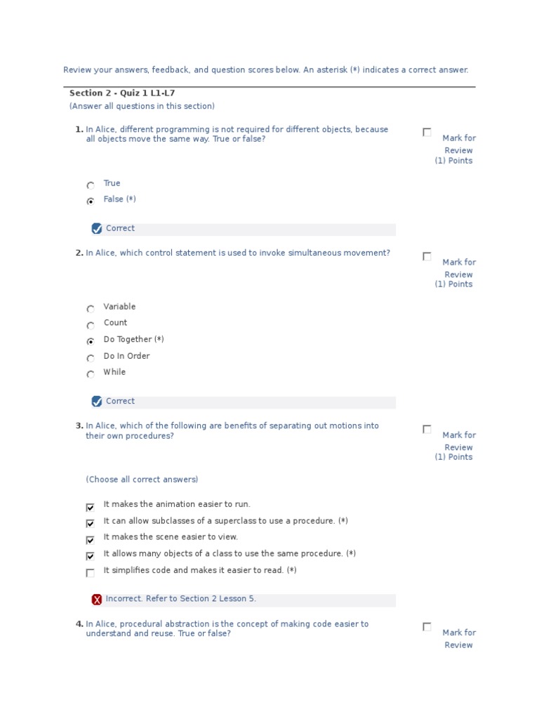 Section 2 - Quiz 1 L1-L7 | PDF
