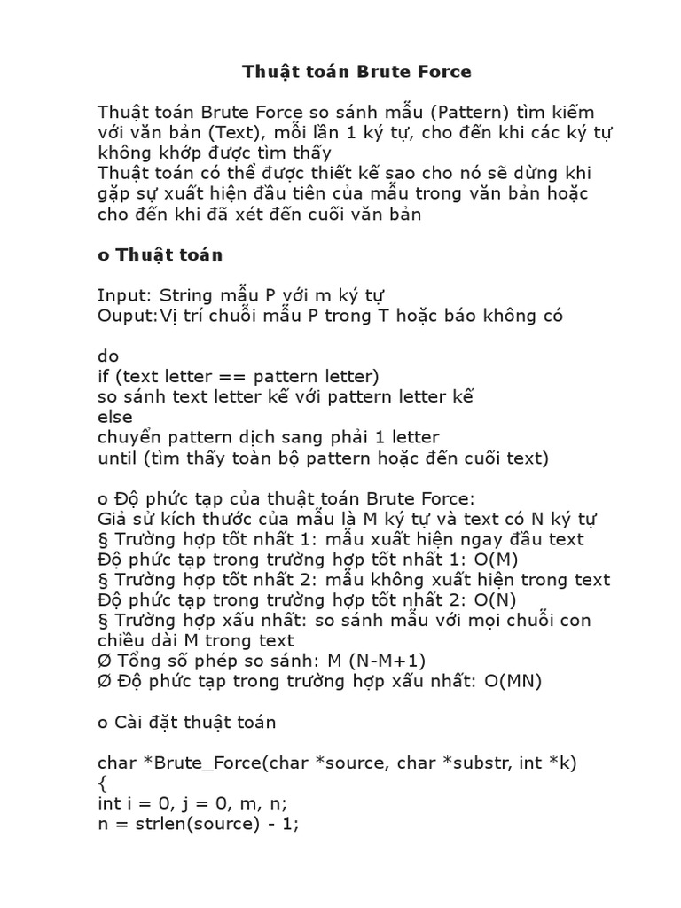 Thuật Toán Brute Force | PDF