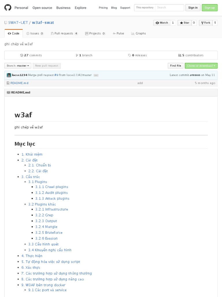 GitHub - SWAT-UET:w3af-swat: Ghi Chép Về W3af | PDF