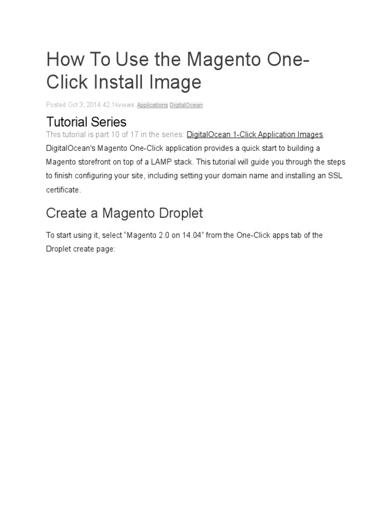How To Use The Magento One | PDF | Secure Shell | 64 Bit Computing