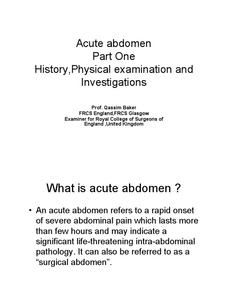 Acute Abdomen | PDF | Gastroenterology | Health Sciences
