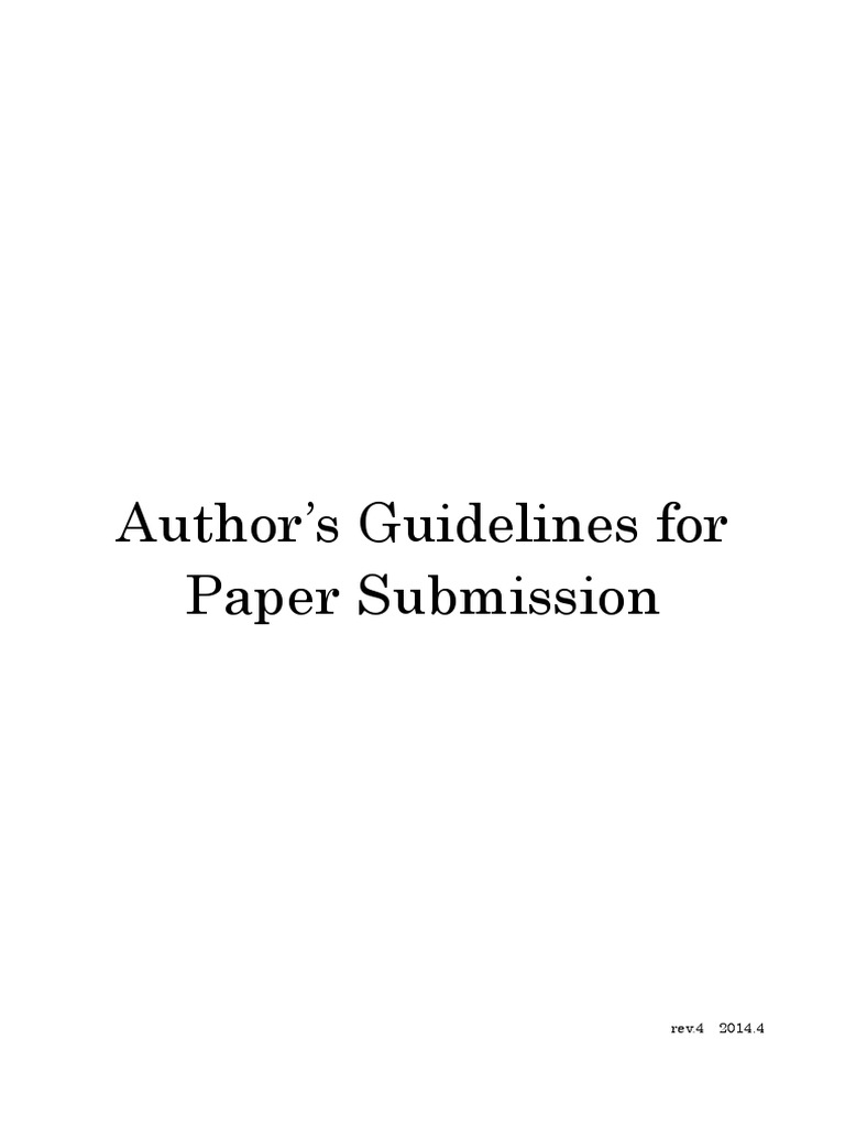 Author's Guidelines For Paper Submission | PDF | Portable Document ...