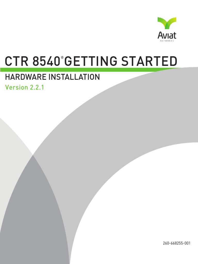 CTR 8540 Getting Started Guide HW Installation 2 2 1 July 2014 | PDF ...