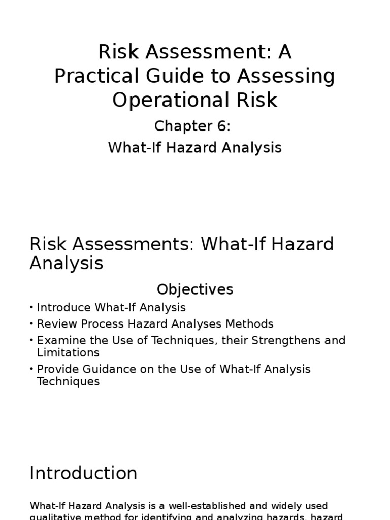 Risk Assessment - Chapter 6 | PDF | Risk | Prevention