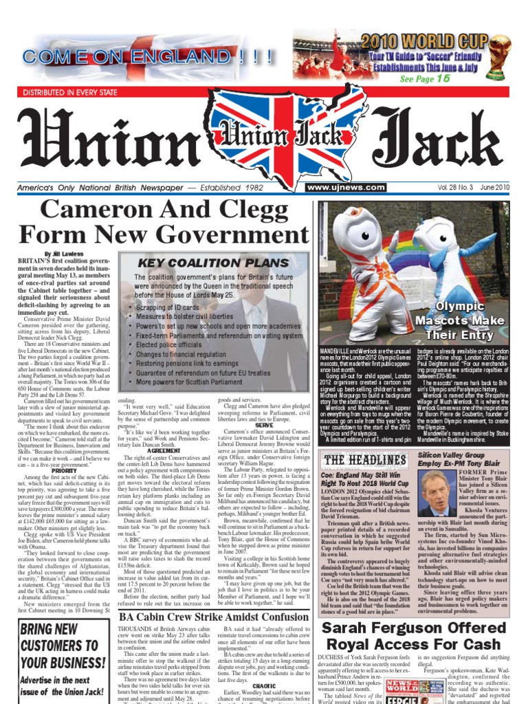 Union Jack News - June 2010 | PDF | Conservative Party (Uk) | David Cameron