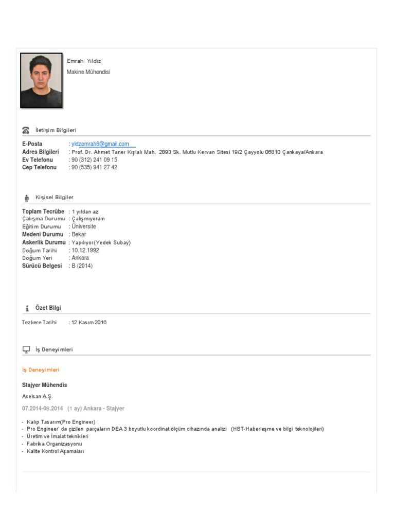 Emrah Yildiz (CV) | PDF