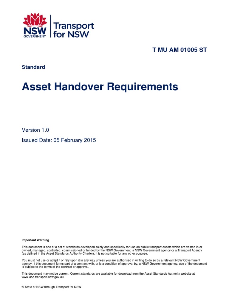Asset Handover Plan | PDF | Supply Chain | Safety