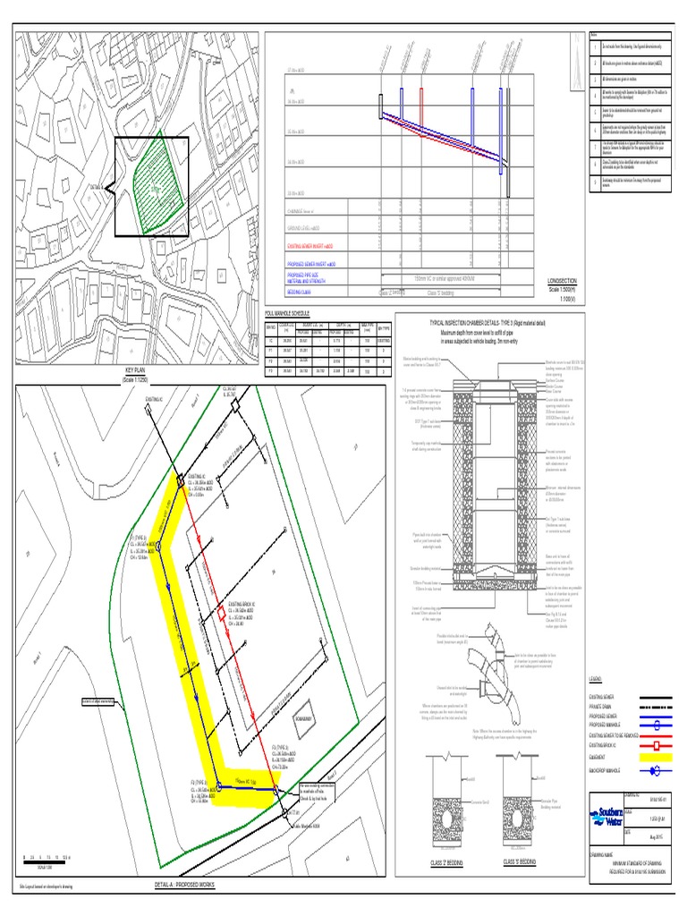 Diversion of Sewer Drawing PDF | PDF | Sanitary Sewer | Pipe (Fluid ...