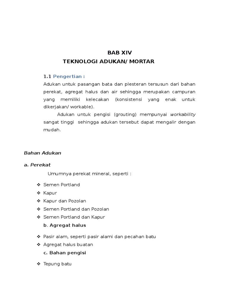 Bab 14 Teknologi Adukan | PDF | Griya & Taman | Teknologi & Rekayasa