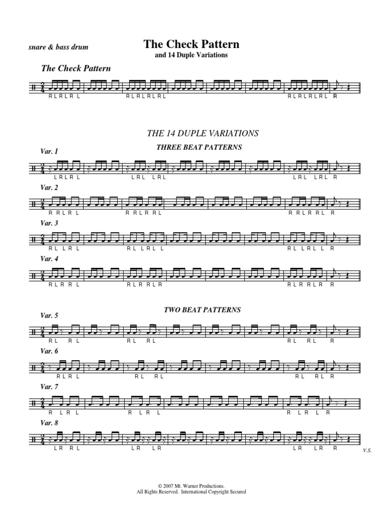 Check Patterns | PDF | Drumming | Musical Techniques