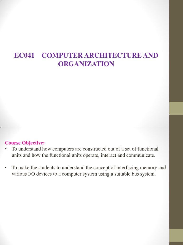 Computer Architecture Unit 1 - Phase1 PDF | PDF | Computer Data Storage ...