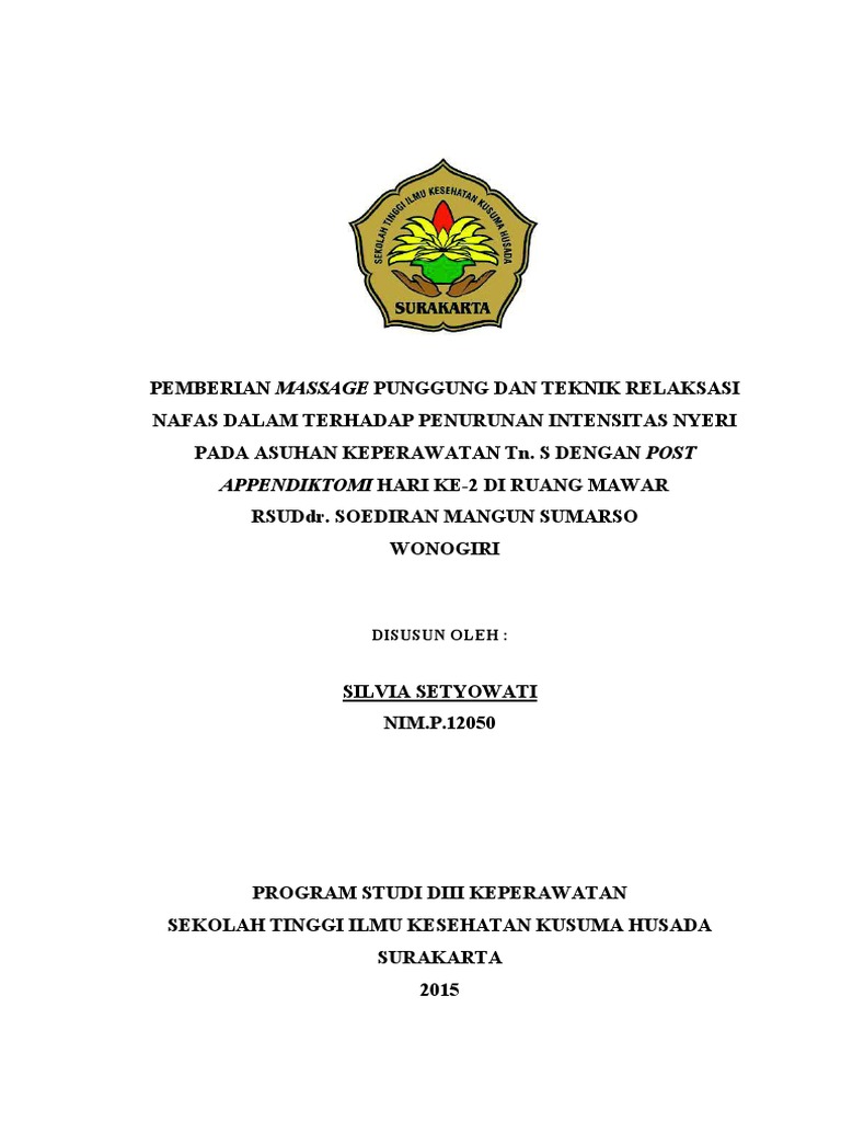 Massasge Punggung Untuk Mengurangi Nyeri Post Apendik | PDF