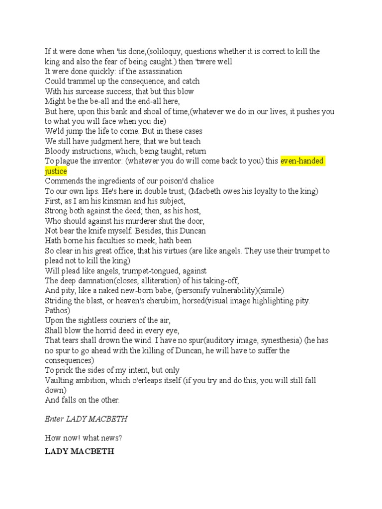 Macbeth Act 1 Scene 7 | PDF | Macbeth