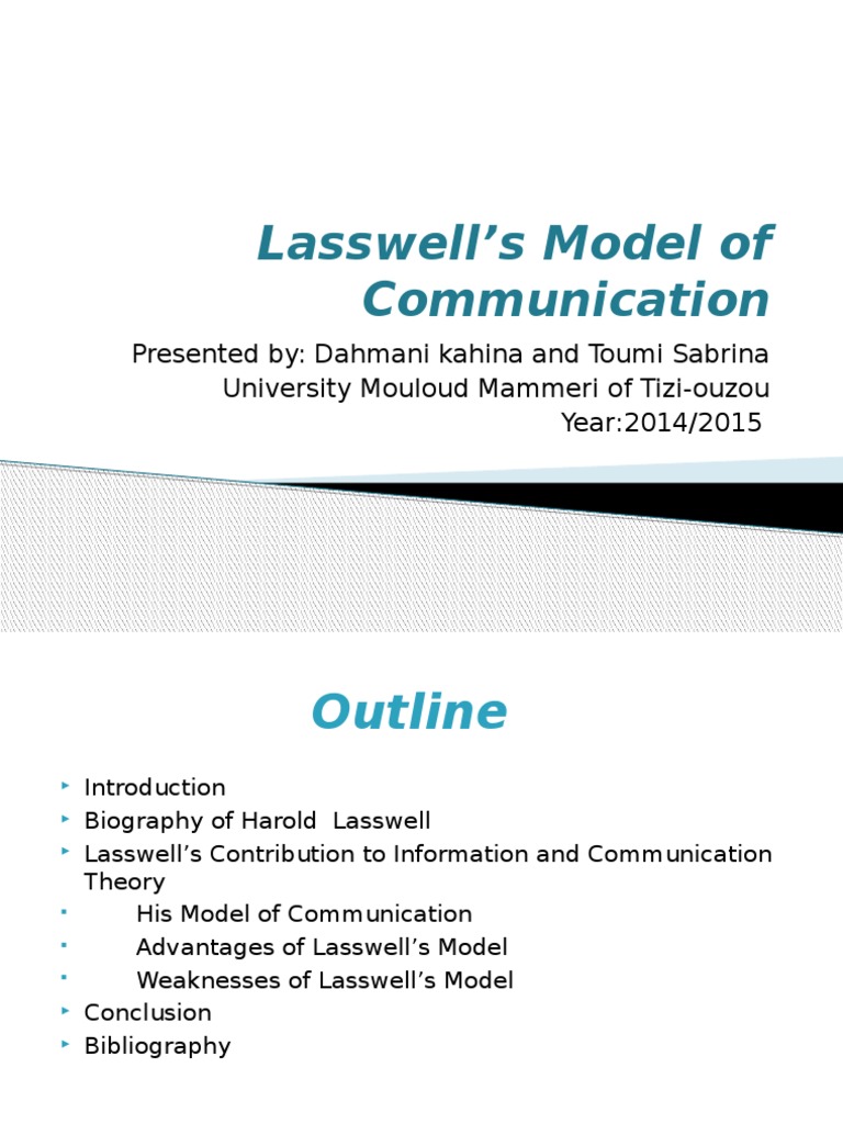 Diagram Of Lasswell Model Of Communication Lasswell Model Co