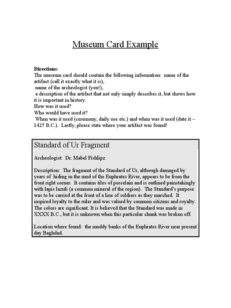 Museum Card Example | PDF