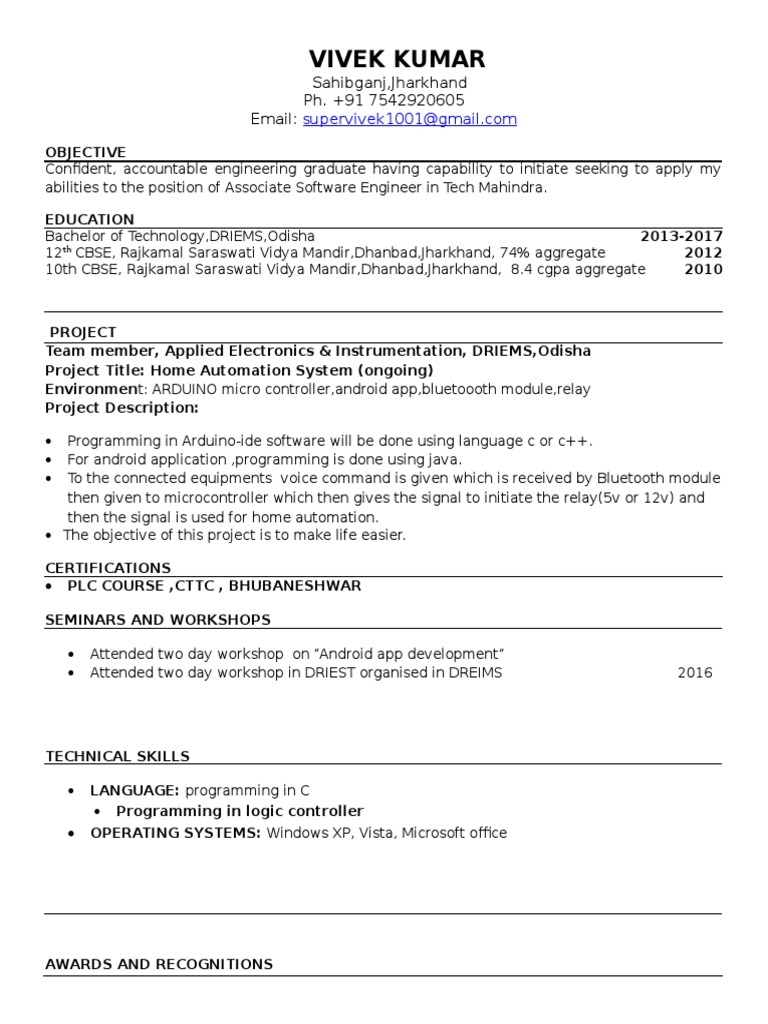Resume Sample 1 | PDF