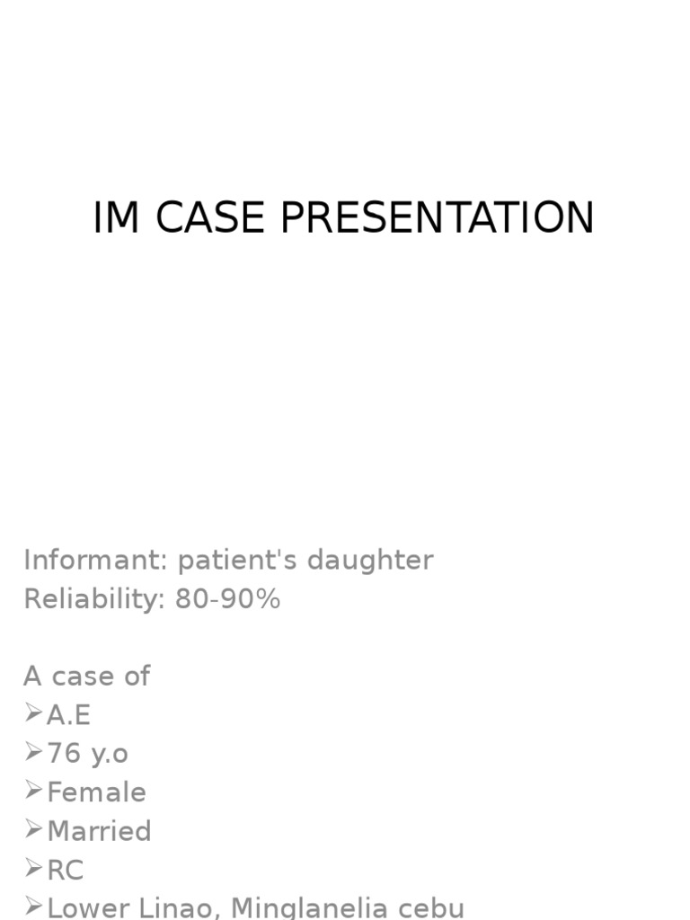 Internal Medicine Case Presentation | PDF | Medical Imaging | Pneumonia