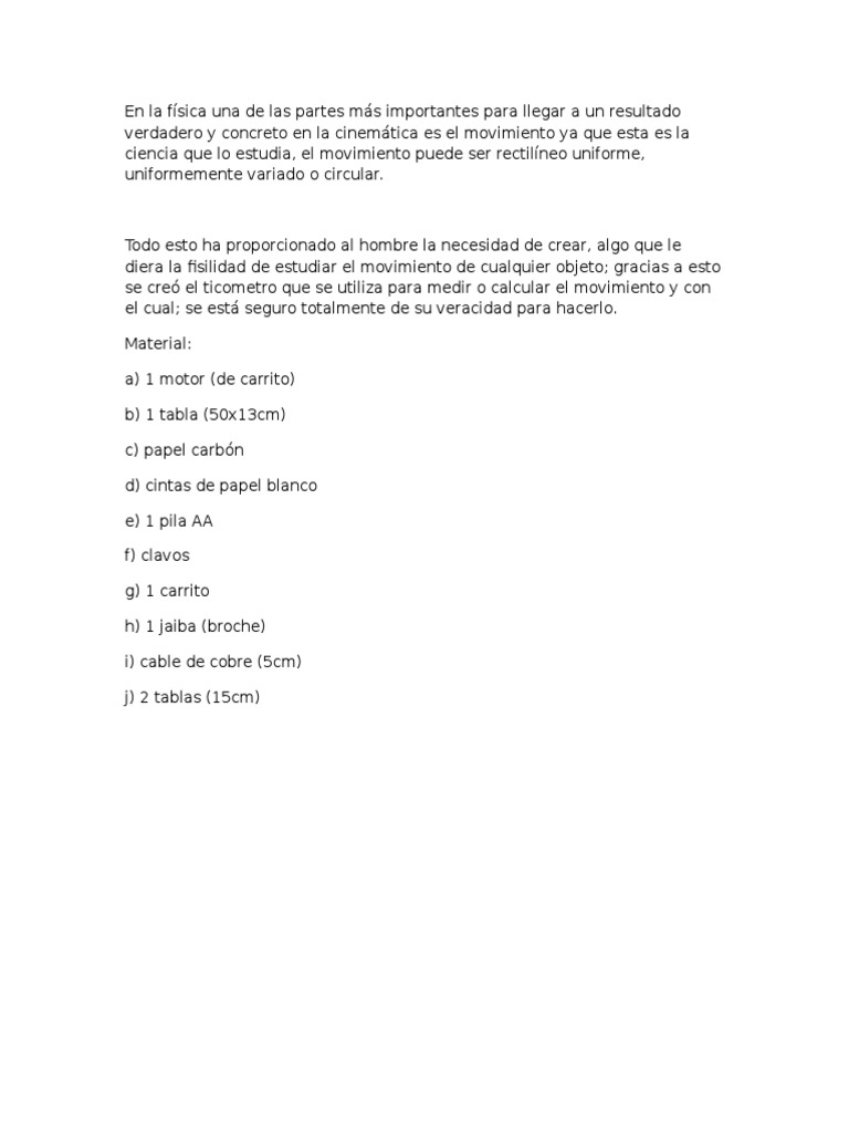 Que Es El Ticometro Fisica 3er Año | PDF