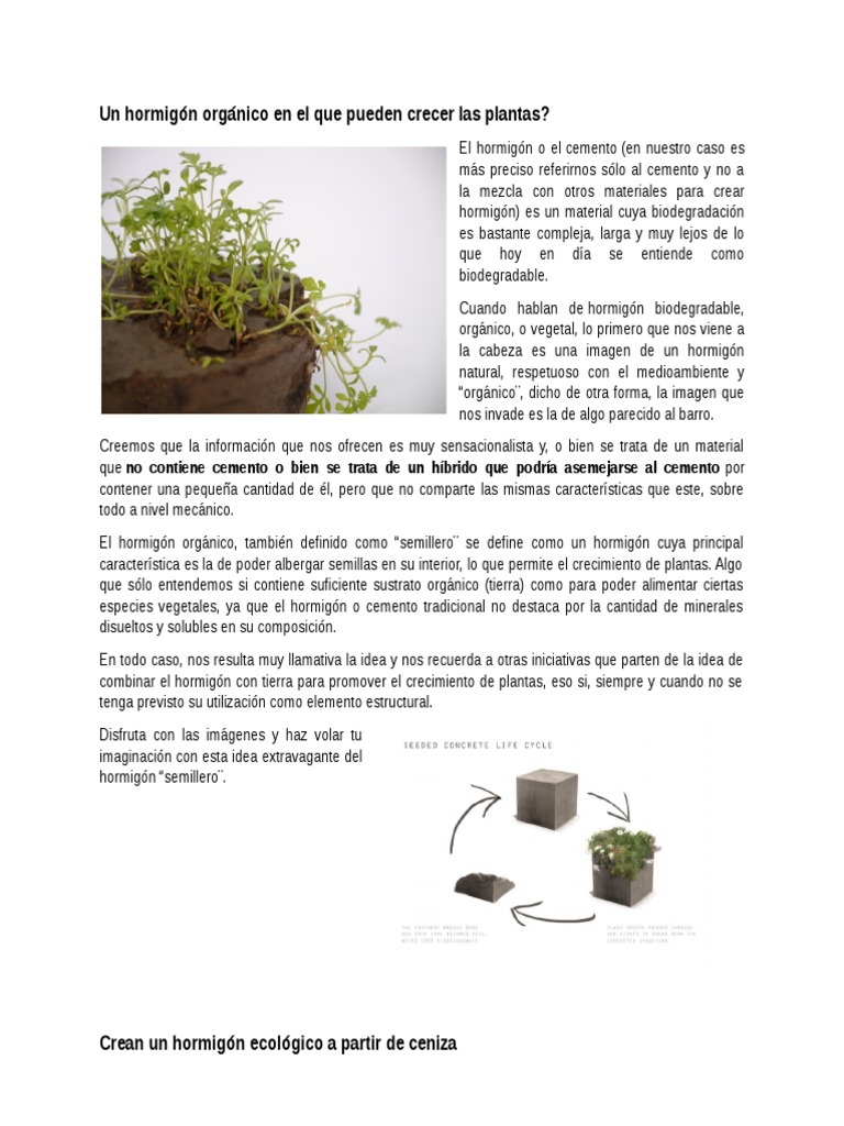 Hormigon Biodegradable | PDF | Cemento | Hormigón