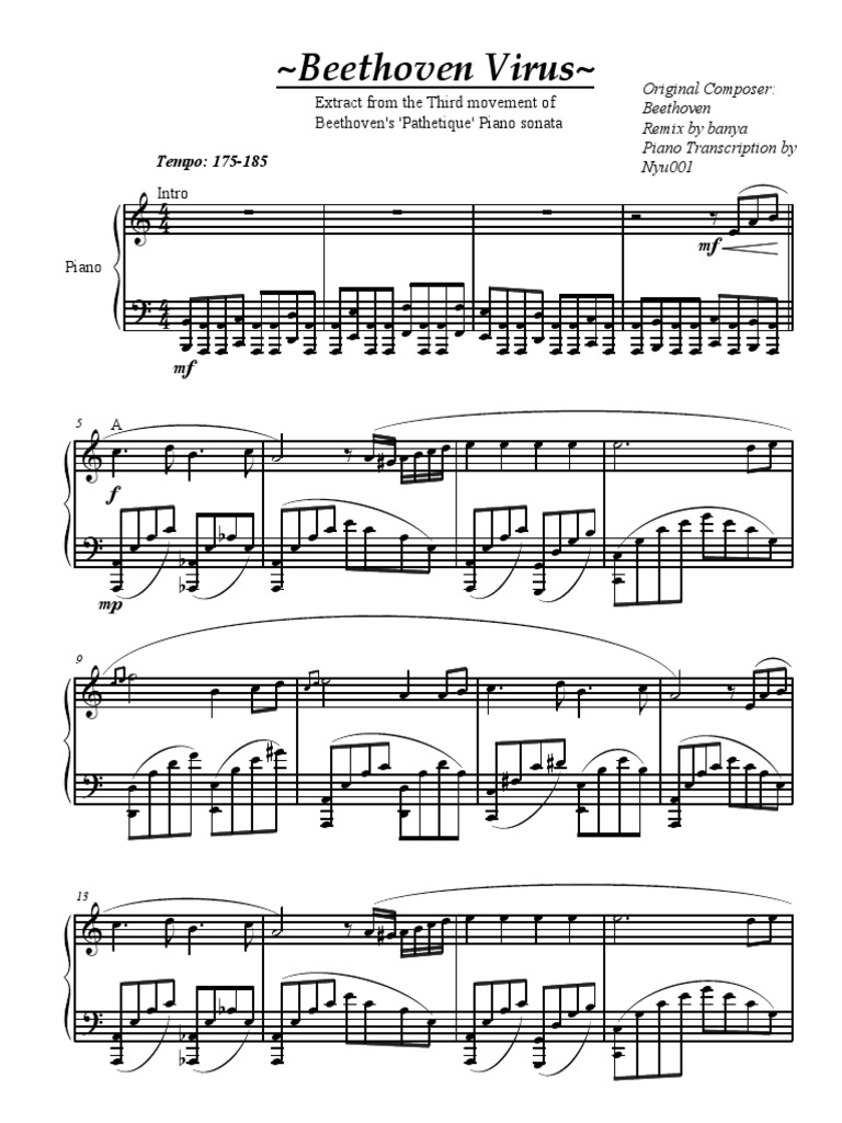 Beethoven Virus Piano Music Sheet PDF | PDF | Compositions pour piano ...