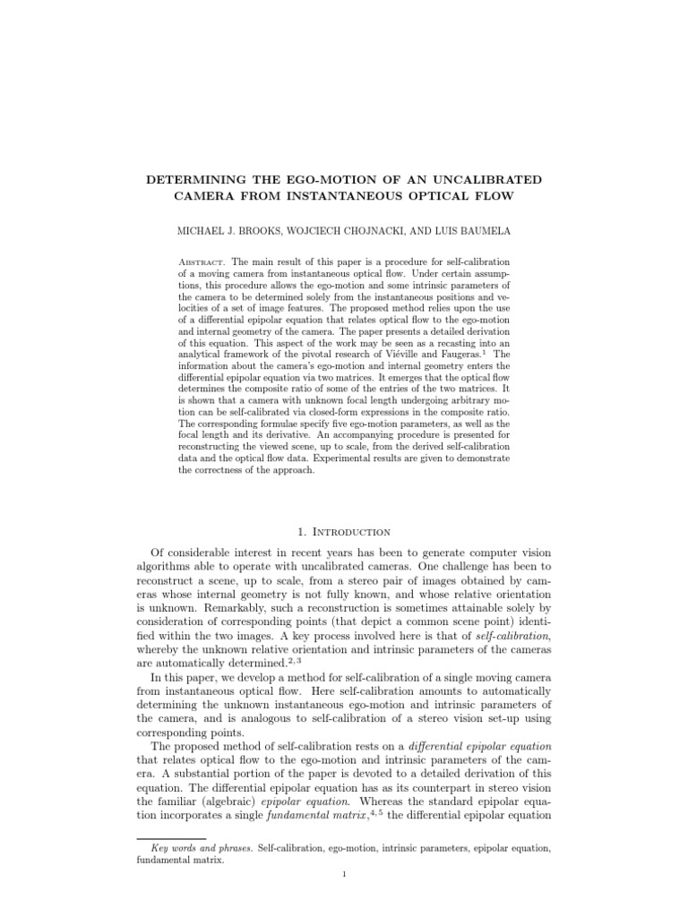 Determining The Ego-Motion of An Uncalibrated Camera From Instantaneous ...