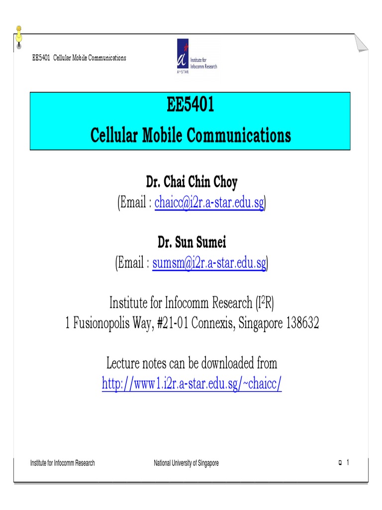 EE5401 Cellular Mobile Communications | PDF | Cellular Network ...