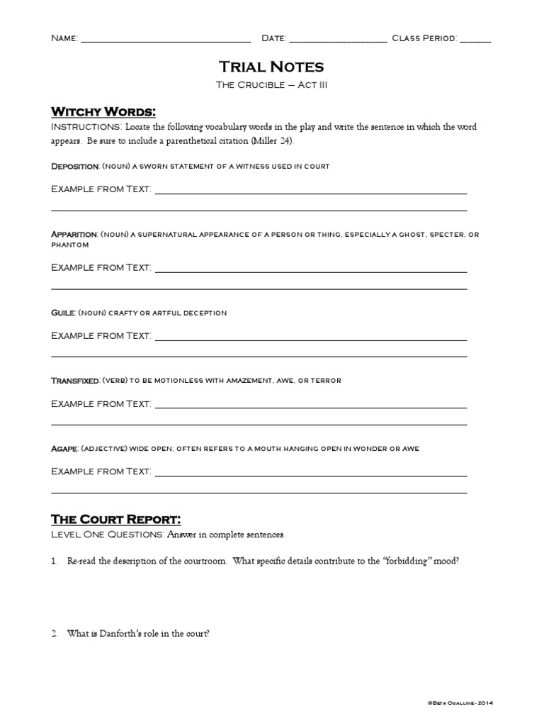 Act 3 Trial Notes | PDF