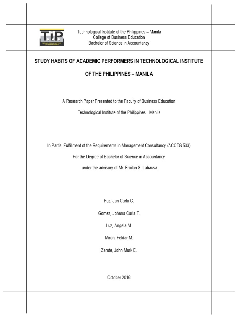 Study Habits - Academic Performers | PDF | Survey Methodology | Test ...