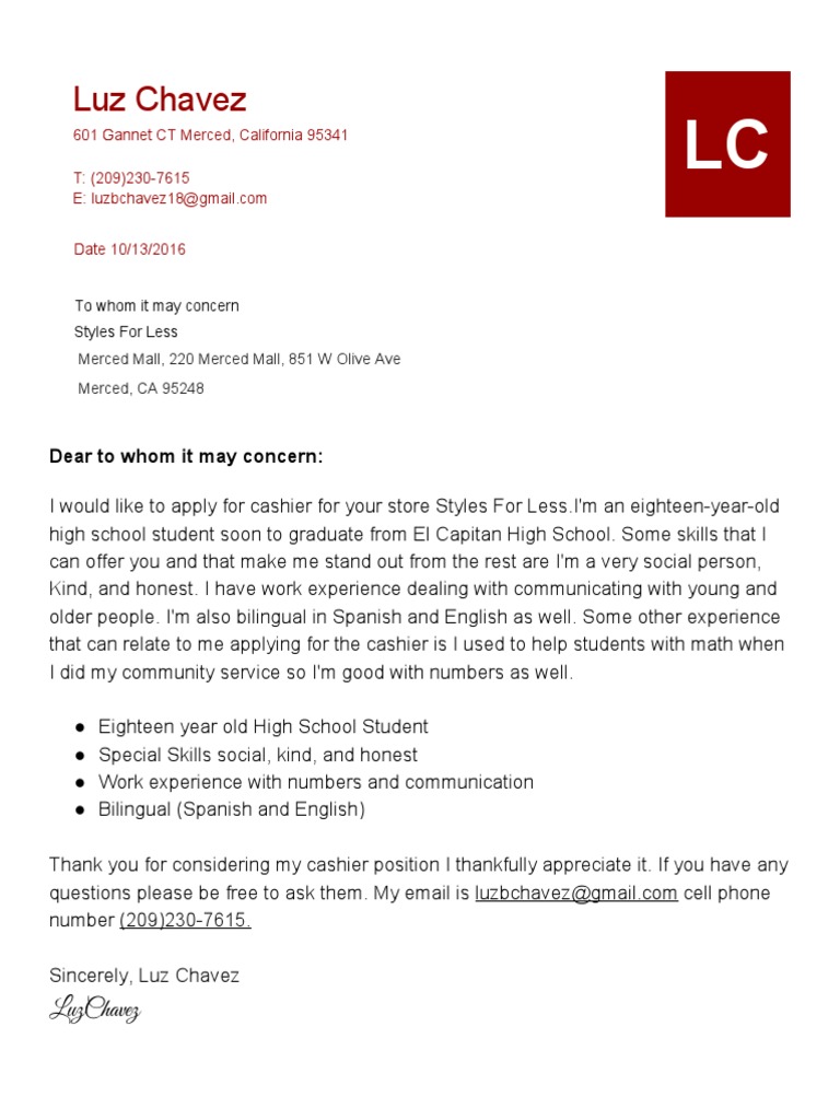 Coverlettertemplate1 Initials | PDF