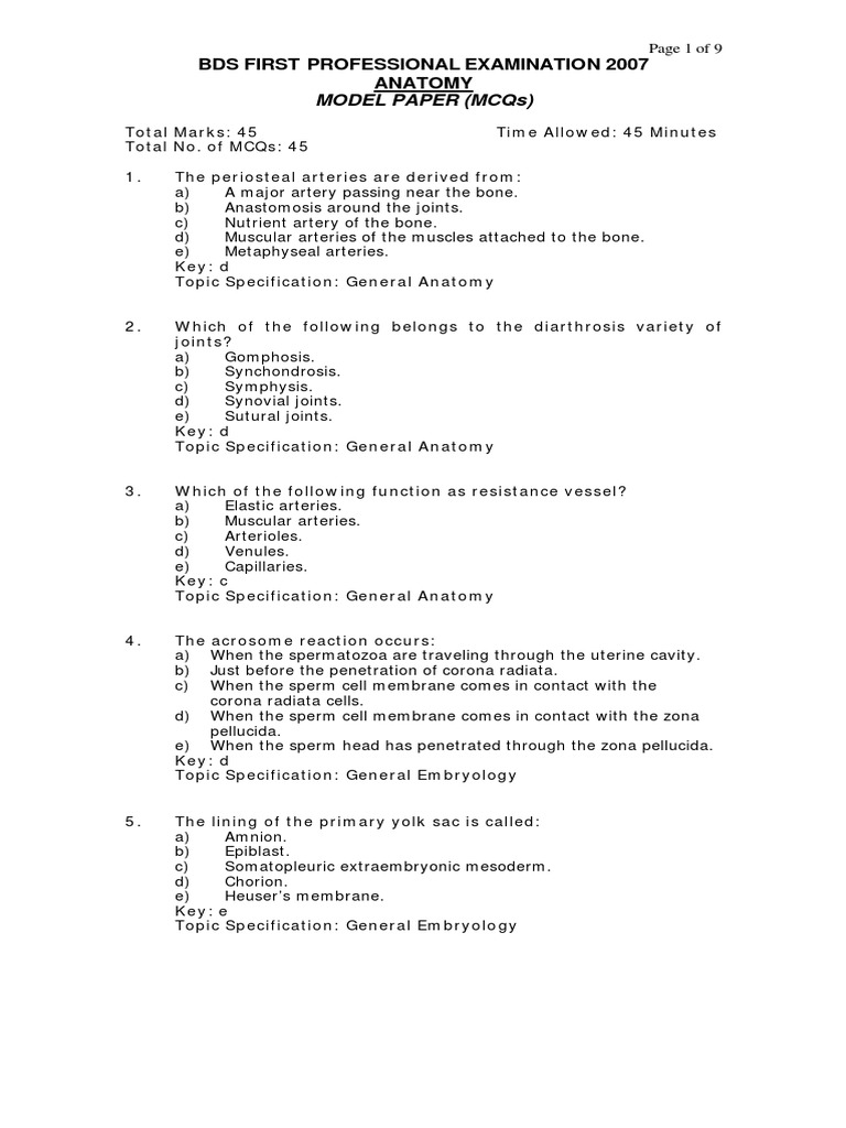 Anatomy MCQ | Epithelium | Neck