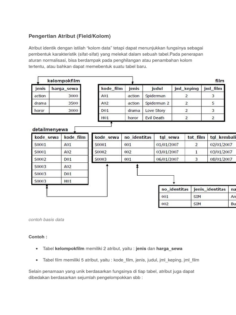 Pengertian Atribut Data | PDF