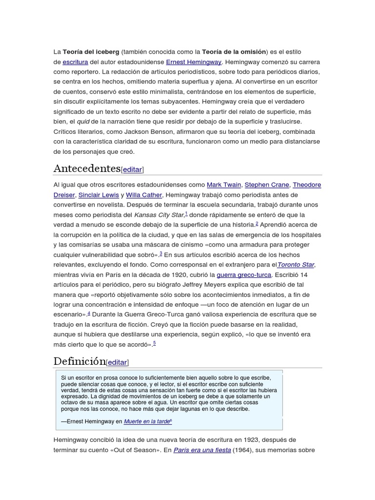 Teoria Del Iceberg Pdf Pdf Science Ciencia Filosófica
