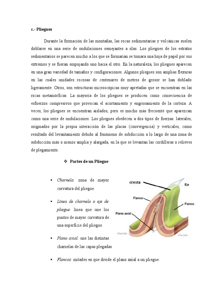 Tipos y Estructura de Pliegues Geológicos | PDF | Estrato | Roca (geología)