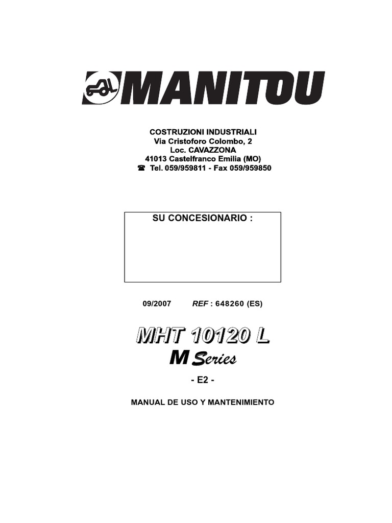 MHT 10120 L Cap.0 ES 09-07 - 1.0.0 Mtto | PDF | Máquina elevadora ...
