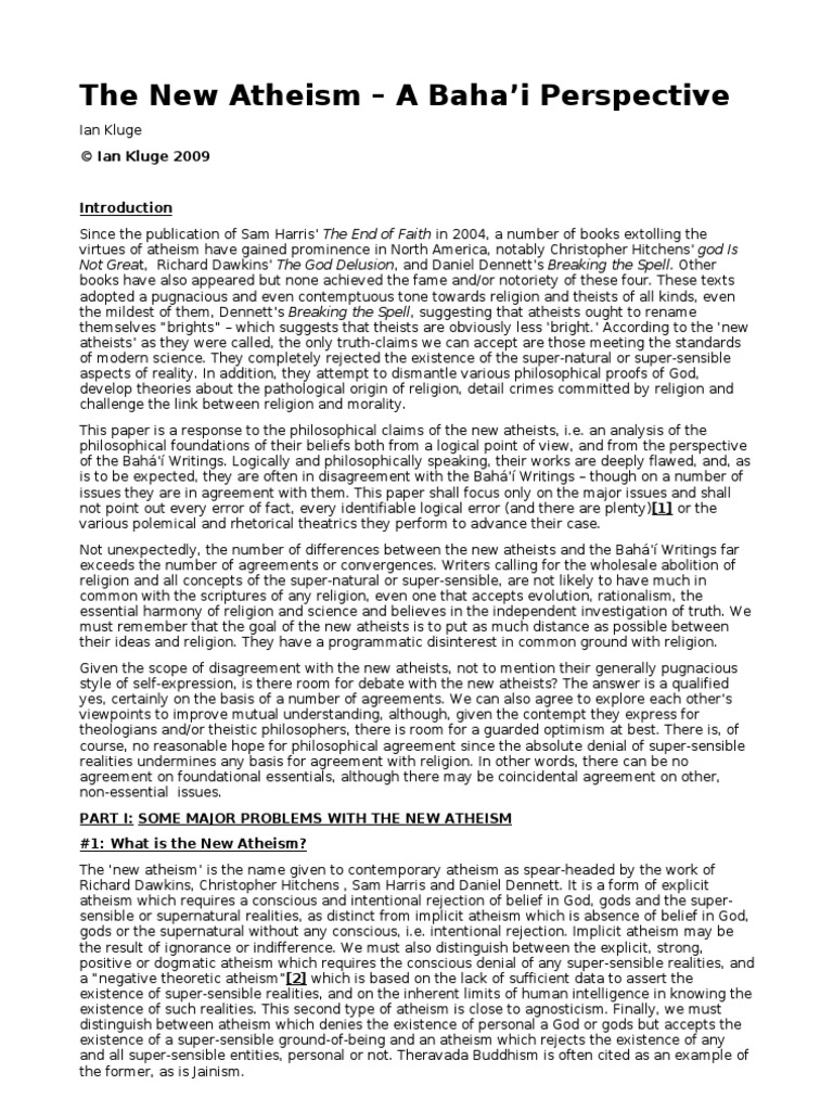 The New Atheism | PDF | Causality | Atheism