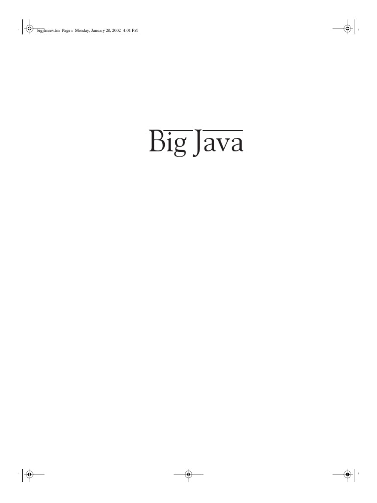 Big Java: Bigjfmrev - FM Page I Monday, January 28, 2002 4:01 PM | PDF ...