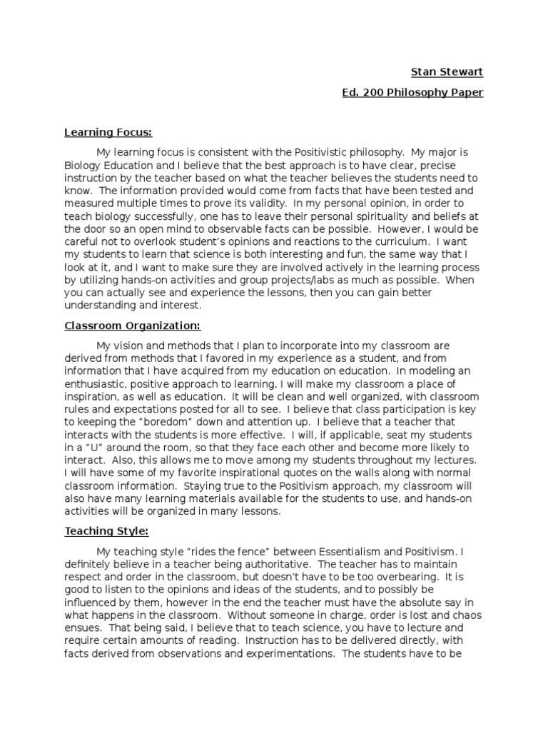 Phil Paper 4-26-15 | PDF | Classroom | Teachers