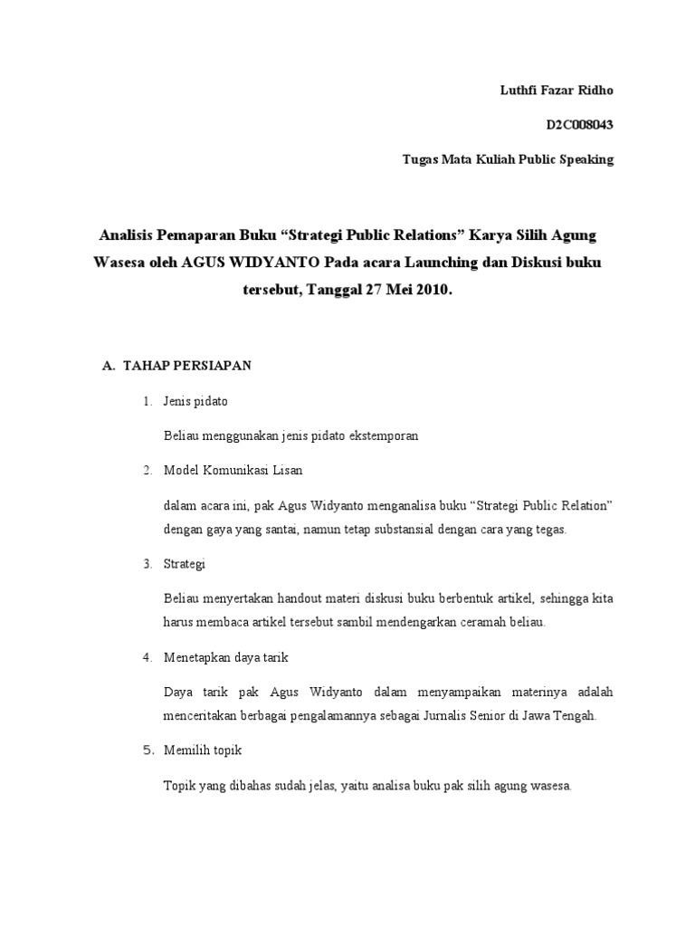 Tugas - Analisis Pidato | PDF