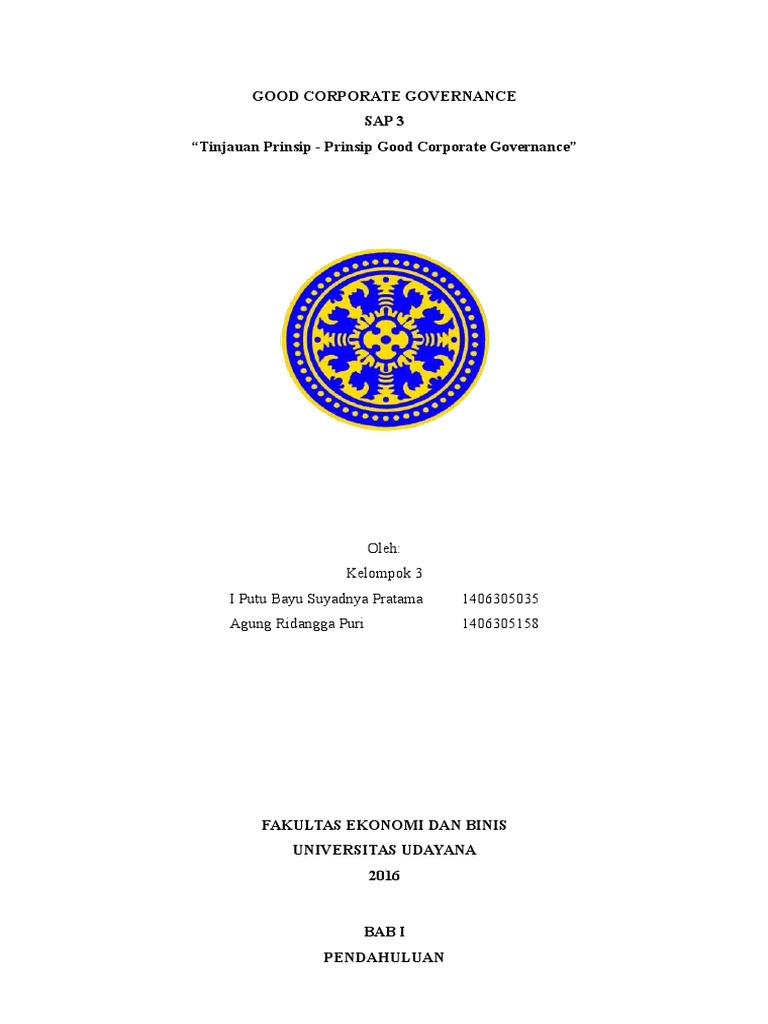 Prinsip - Prinsip Good Corporate Governance | PDF