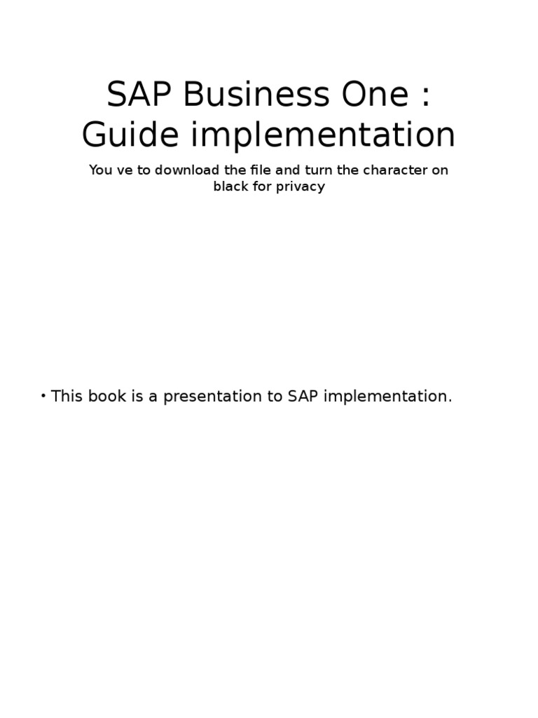 SAP Business One: Guide Implementation: You Ve To Download The File and ...